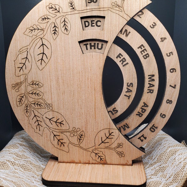 Calendar Laser Cut File, Perpetual Calendar Vector, CNC Cut, SVG, Cnc ...