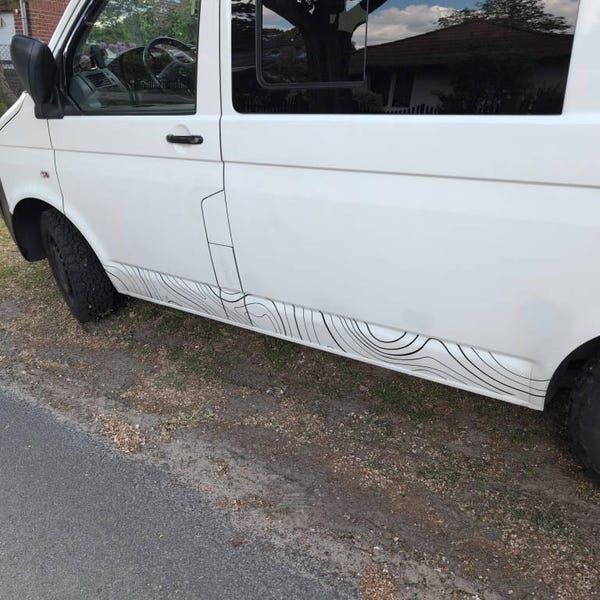 FJ Cruiser Decal, Mountain Silhouette With Retro Stripes, Ivan Stewart ...