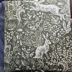 Rifle Paper Co Book Sleeve, Padded Book Sleeve, Wildwood Rabbit Green ...