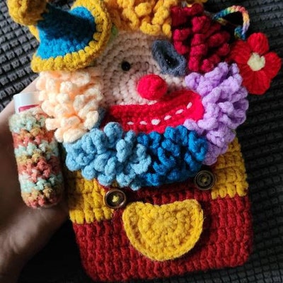Crochet Clown Crossbody Bag, Crochet Clown Purse Crossbody Bags ...
