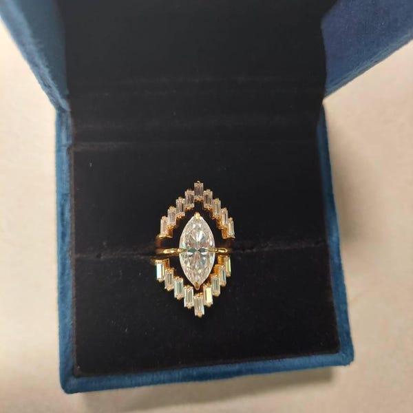 2CT Full Bezel Set Three Stone Anniversary Ring, Asscher Cut Colorless ...