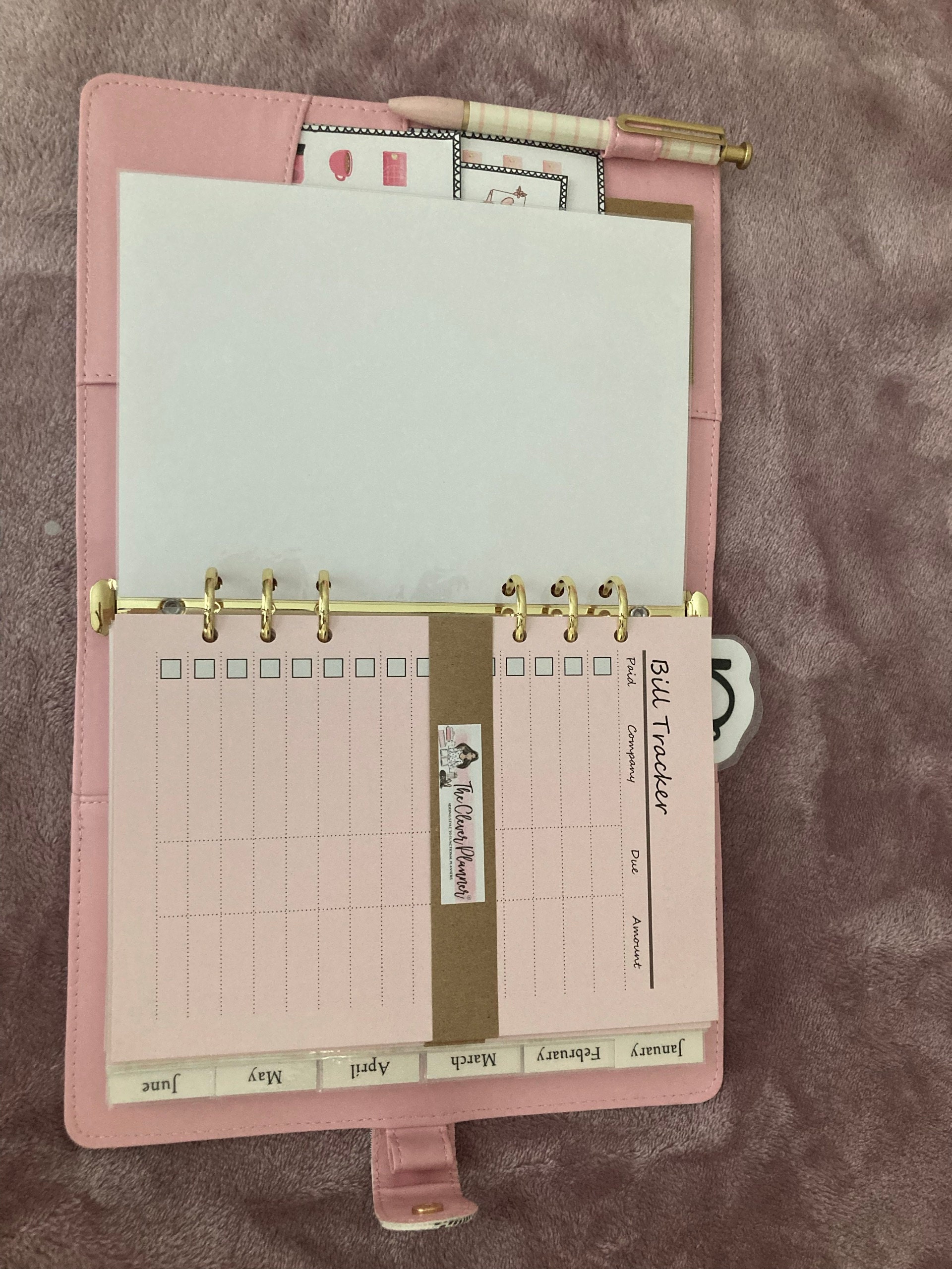 PRINTED Bill Tracker Planner Insert Refills Pink Blush for | Etsy