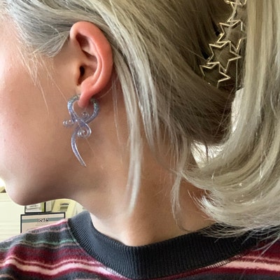 1 Pair 2 Pieces Solid Pink Pinchers Spirals Glass - Etsy