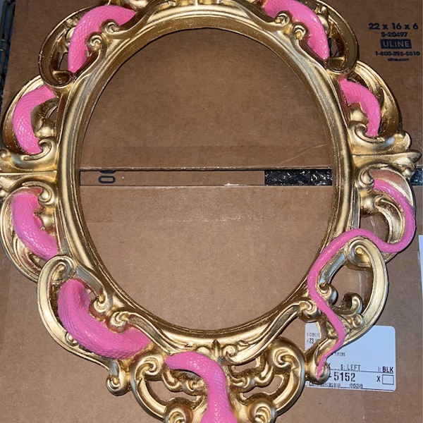 Handmade Ornate Oval Plaster Snake Serpent Frame (goth, Gothic, Dark ...