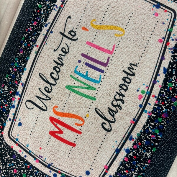 Custom Teacher Welcome Mat, Personalized Classroom Doormat, Back to ...