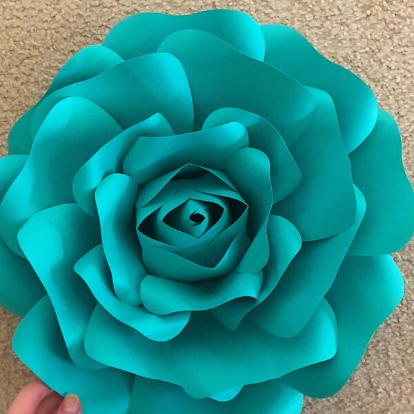 Paper Rose Flower Wall Backdrop, Paper Rose Flower Templates, PDF ...