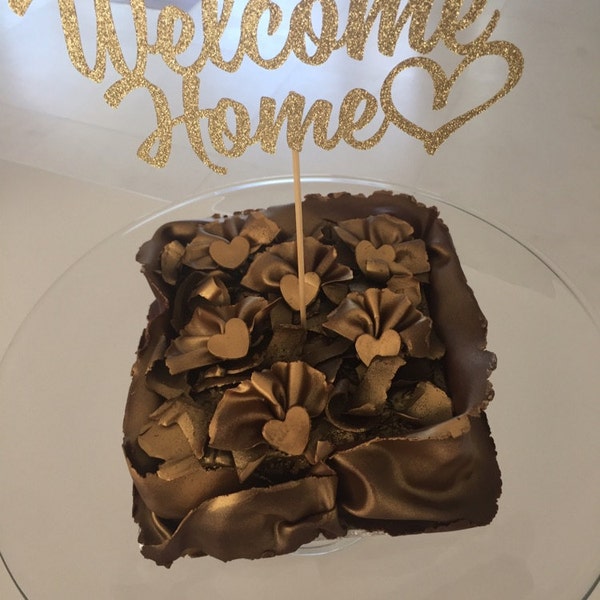 Welcome Home Cake Topper, Cake Decoration, Glitter, Party, Personalized ...