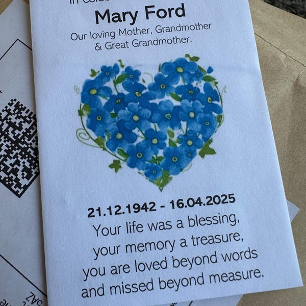 Personalized Teacher Forget Me Not Seed Gift, End of Year Teacher Gift ...