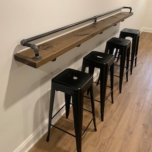 INDUSTRIAL Style BREAKFAST/DRINKS Bar Industrial Pipe Fittings Vintage ...