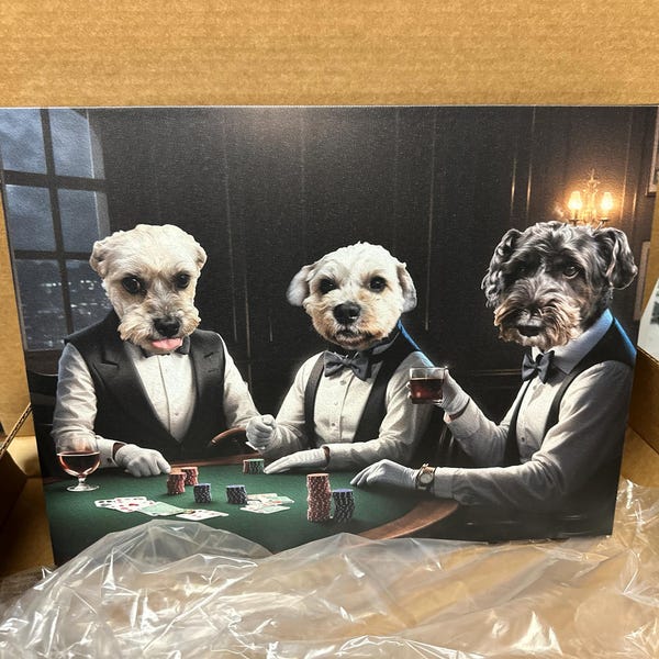 Custom 2 Pets Portrait, Dogs in a Speakeasy, Mafia Dogs Portrait, 2 ...