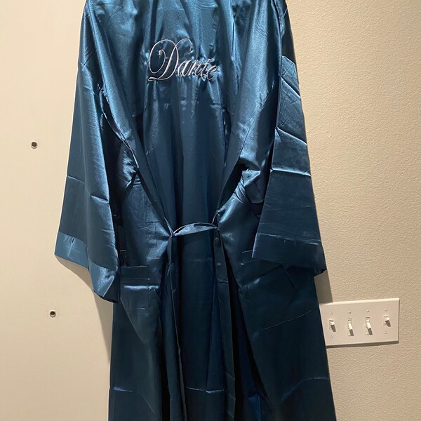Personalized Men's Satin Robe, Father's Day Gift Robe, New Dad Gift ...