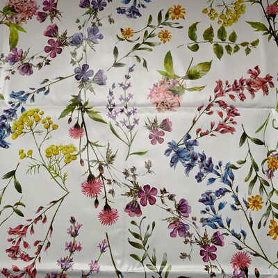 PVC Tablecloth Fabulous Flowers Botanical Flowers, in Pinks and Greens ...
