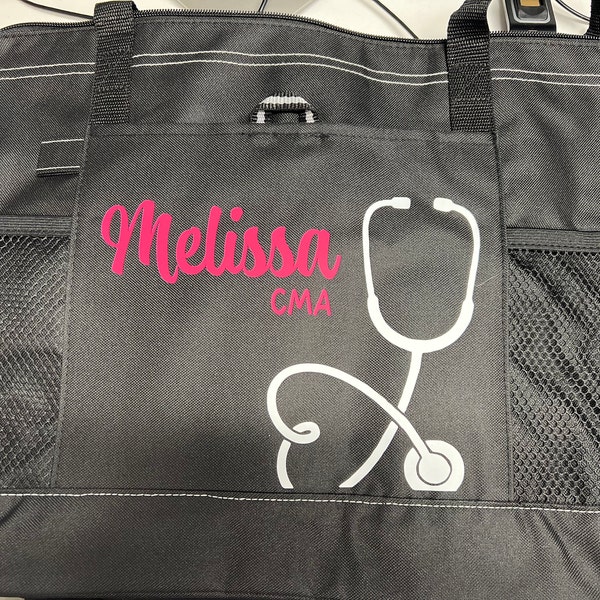 Custom Medical Assistant Bag, Personalized CMA Bag With Zipper, Utility ...
