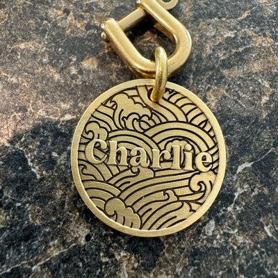 Brass Dog Tag, Personalized Brass Pet ID Tag, Custom Cat Tag, Unique ...