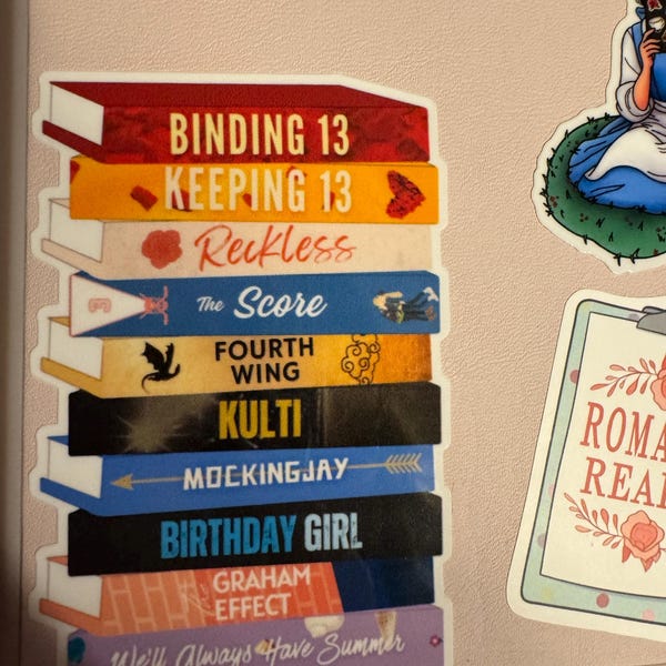 Custom Book Stack Sticker, Favorite Books, Book Stacks Sticker ...