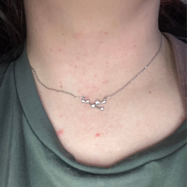 Celestial Constellation Necklace, Zodiac Necklace, Cubic Zirconia ...