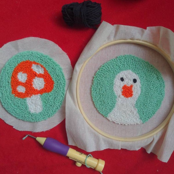 DIY Punch Needle Coaster Pattern - Printable PDF Embroidery Design for ...