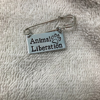 Against Animal Testing Hand Stamped Kilt Pin Safety Pin - Etsy