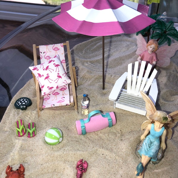 Beach Miniatures, Set of 5, Fairy Garden Accessories, Beach Diorama ...