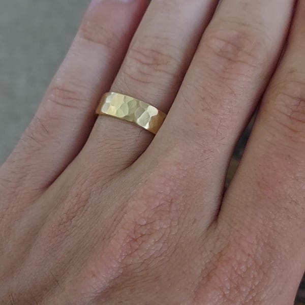 10K Solid Gold Two Color Band, Solid Gold Wedding Band , Rose - Yellow ...