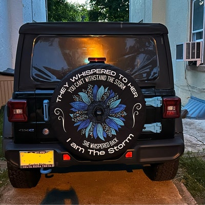 Faux Embroidery Spare Tire Cover, Floral Tire Cover, Unique Spare Tire ...