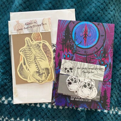 Anatomy Vinyl Sticker Pack Heart Brain Skeleton Organs Horror Medical ...