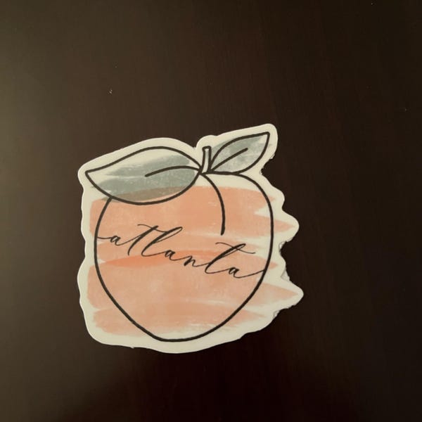 Atlanta Peach Matte Vinyl Sticker - Etsy