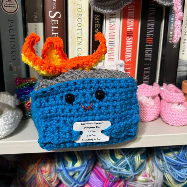 Pattern and Sign Only: Dumpster Fire Emotional Support Crochet Pdf X2 ...