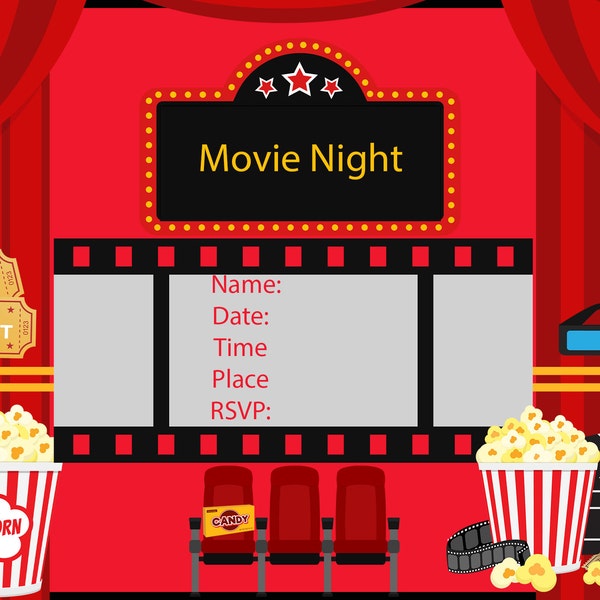 Movie Clipart, Movie Night Clipart, Movie Theater Clipart, Cinema ...