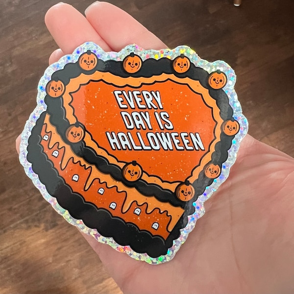 Halloween Cake Sticker: Spooky Vinyl Laptop Decal - Etsy