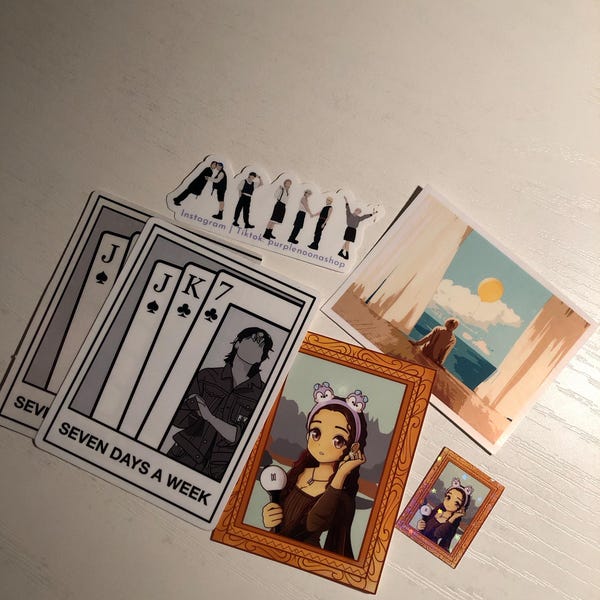 Hobi MONA Llsa Sticker, Jhope Sparkling Vinyl Stickers, Sweet Dreams ...