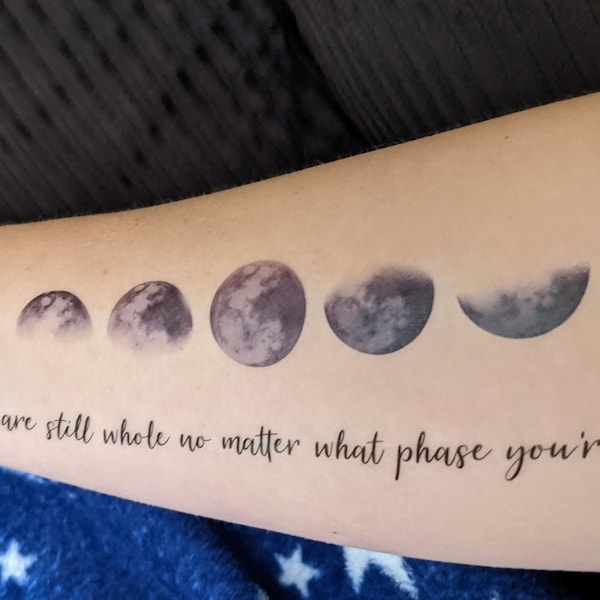 Moon Phase Temporary Tattoo | Moon Temporary Tattoo | Moon Phase Gift ...