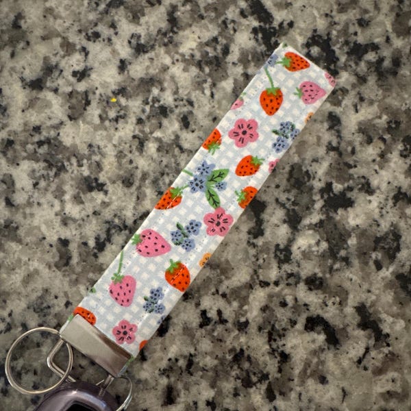 Floral Keychain Wristlets, Neutral Key Fobs, Wristlet for Keys, Key ...
