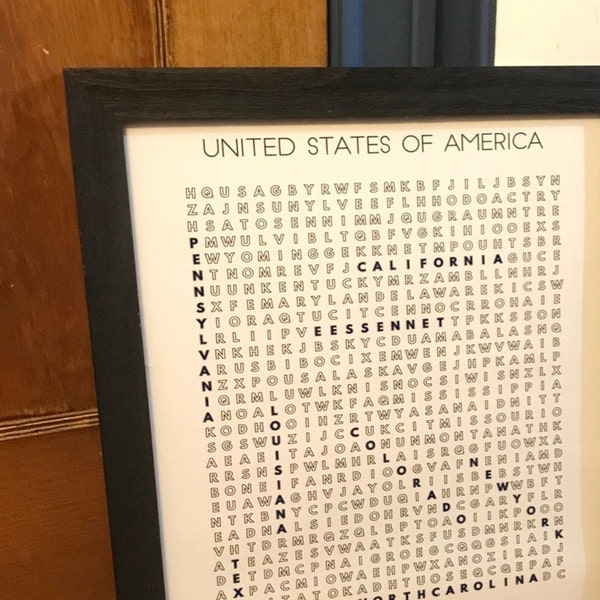 Birds of North America, Word Search Wall Art Poster Print, Unique ...