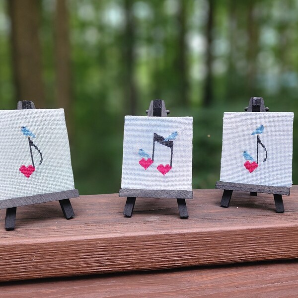Treble and Bass Clef Heart Cross Stitch Pattern, Valentines Music ...
