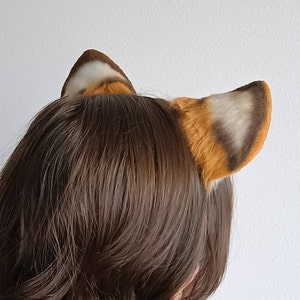 Handmade Fox Ears Tail Set Furry Faux Fur Animal Ears Hairband, Cute ...