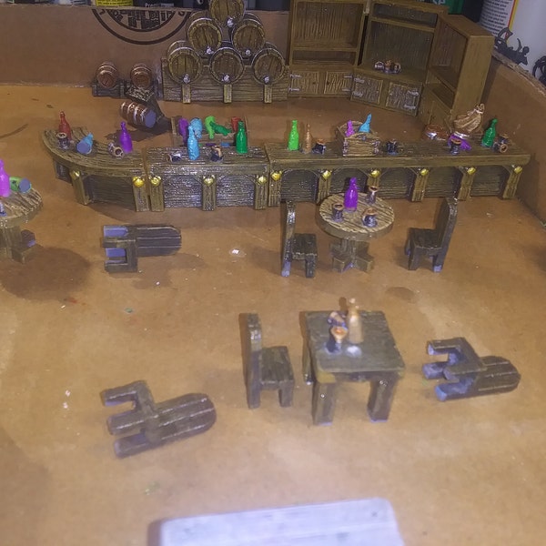 Tavern Furniture Set Dnd Miniature Terrain, Dungeons and Dragons, D&D ...