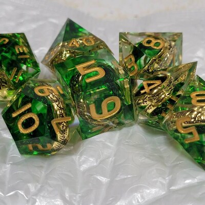 Dnd Dragon D20 Metal Polyhedral RPG Drip Blood D6 Hollow Dragon D and D ...