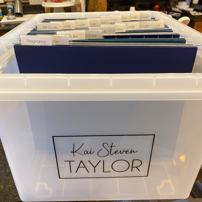 Personalized Baby Gift Vinyl Name Memory Box , Name Decal Kid's ...