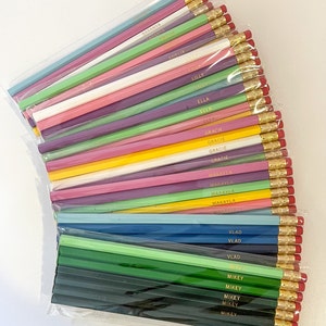Personalized Pencil Set Custom Pencils Engraved With Foil Stamped Gift ...