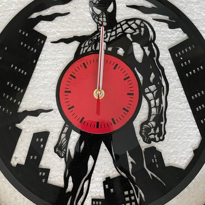 Spider-man Vinyl Record Laser Cut Wall Clock Marvels Room Decor ...