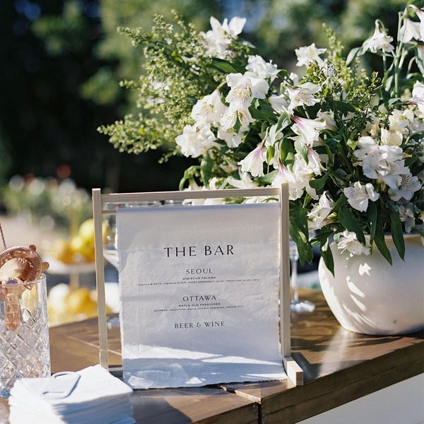 Mini Bar Sign With Stand/ Semi-custom Bar Sign/ Signature Cocktails ...