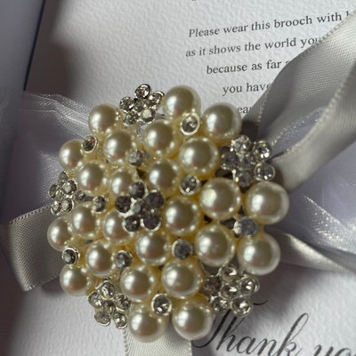 Diamond and Pearls Mother of the Bride Brooch - Etsy UK