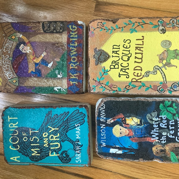 1 Garden Brick Book Cover Painted to Look Like Your Favorite Books for ...