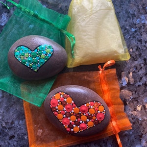 Hand Painted Polka Dot Stone Unique Painted Stones | Etsy