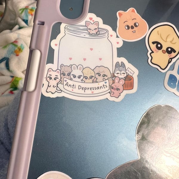 Skzoo Wolf Chan Free Hugs! Stray Kids Sticker Kpop Matte Vinyl and Laminated Vinyl Die Cut With ...