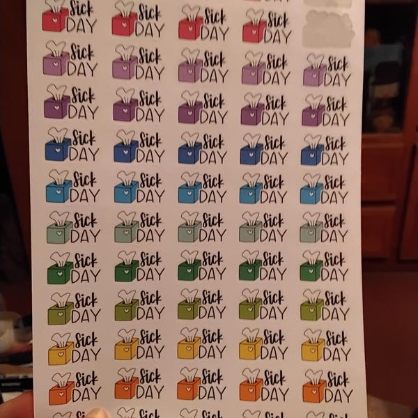 Sick Day Stickers - Tissue Box Stickers - Planner Stickers GH-38 - Etsy