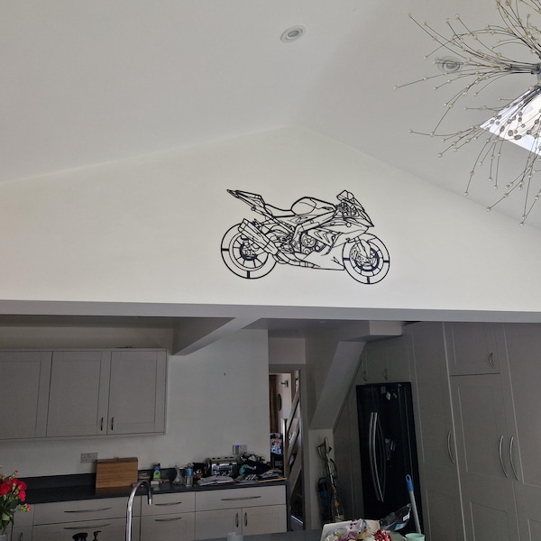 Superbike Motorcycle Metal Decor Art, Racing Motorcycle Garage Wall ...