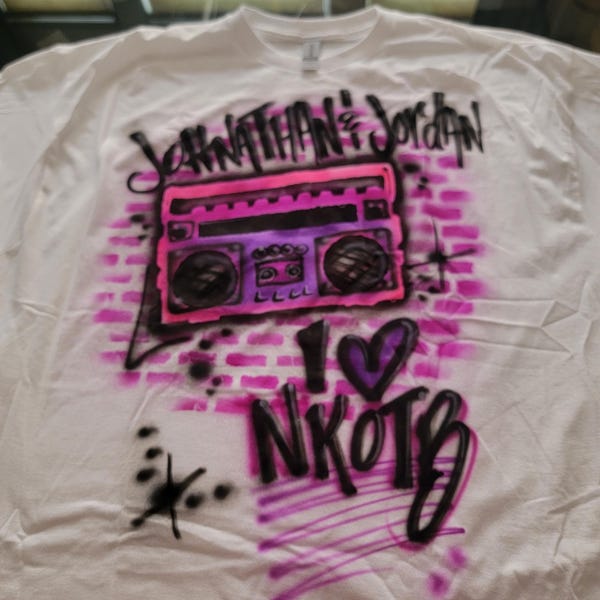 Airbrush Boombox 90s Brick Wall Custom T Shirt / Hoodie Sweatshirt - Etsy