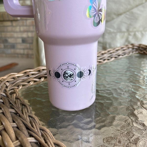 Moon Phases Celestial Sticker - Clear Lunar Cycle Sticker - Transparent ...